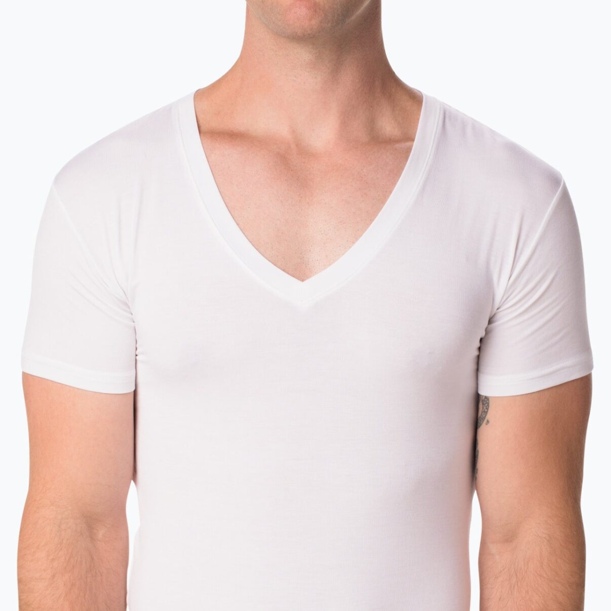 UnderFit™ White V-Neck Undershirt: √ Slim Fit √ Stays Tucked √ Ultra Comfy
